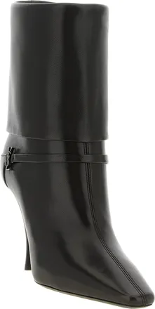 Saint Laurent Womens Brown Lamb Leather Ankle Boots