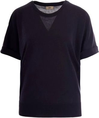 Herno Femme, Pulls, Bleu, Taille: 42 FR Maille ras du cou