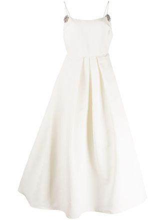 Sachin & Babi robe mi-longue évasée Audra ornée de cristal - Blanc