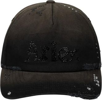 Aries unisex, Accessoires, Noir, Taille: ONE Size Casquette Effet Vieilli avec Diamants