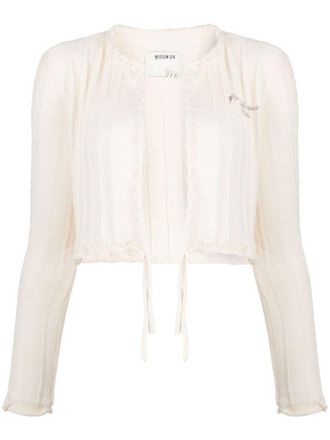 Musium Div. cardigan nervuré à logo brodé - Tons neutres