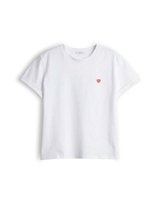 OPUS T-Shirt Serz Regular aus Organic Cotton lockerer Schnitt, mit Herzstickerei