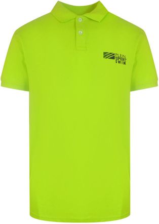 Plein Sport Basic Kurzarmkragen-Logo-Polo-Shirt in Gelb