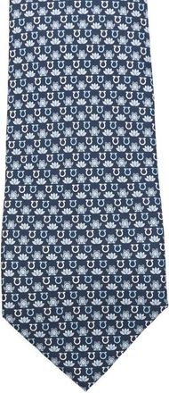 Ferragamo Geometric Pattern Necktie - Blue