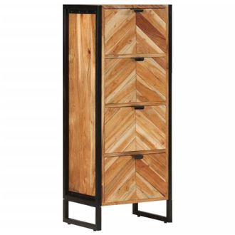 vidaXL Vidaxl - Armoire de salle de bain bois massif dacacia et fer