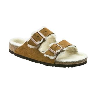 Birkenstock Arizona Shearling Sandalen Narrow - - Shoes - Damen - Braun - 36 EU