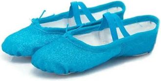 Generic GLDFW Chaussons plats à paillettes pour danse, yoga, gym, rose, bleu, rose, rouge, filles, enfants, femmes, enseignants, bleu, 39 2/3 EU