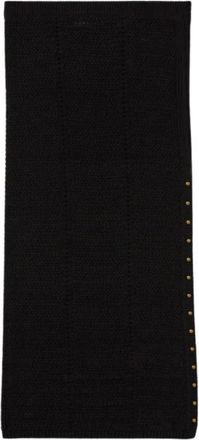 A Paper Kid Femme, Jupes, Noir, Taille: 46 FR Knitted Stud Skirt