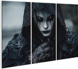 Islandburner Prime Bild auf Leinwand Düsterer Kapuzenfigur in dunkler Gothic Kleidung Bilder Wandbilder Poster