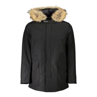 Woolrich Homme, Manteaux, Noir, Taille: 2XL Parka noire avec fourrure amovible