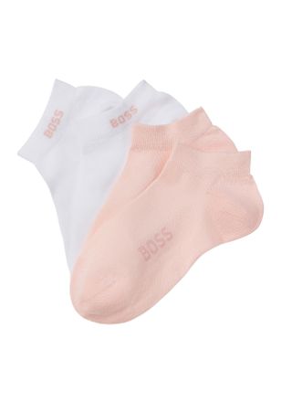 HUGO BOSS Sneakersocken BOSS 2P AS Logo CC W, Damen, Gr. 39-42, pink (light, pastel pink 681), Baumwollmischung, unifarben, elastisch, Socken Sneakersocken, mit