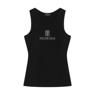 Balenciaga Logo Tank Top - - Tops - Damen - Schwarzk - M