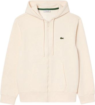 Lacoste Homme, Sweatshirts et sweats &agrave; capuche, Blanc, Taille: L Sweat &agrave; capuche zipp&eacute; en molleton