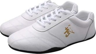 Generic Chaussures De Tai Chi Kung Fu en Cuir Chaussures darts Martiaux Traditionnels Chinois Chaussures Dentraînement en Plein Air pour Hommes Et Femmes,Blan