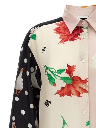 Moschino Patchwork Silk Print Shirt - Multicolor