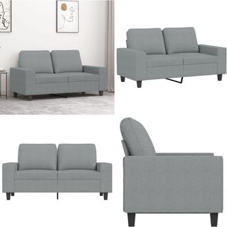 vidaXL 2-Sitzer-Sofa Hellgrau 120 cm Stoff - Couch - 2-Sitzer Sofa - Wohncouch - Grau Sofa - Modernes Sofa - Home & Living