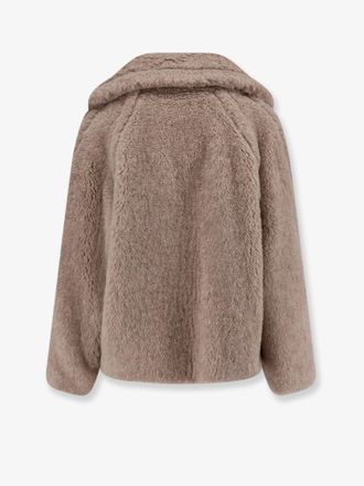 Max Mara Womens Alpaca And Cashmere Fur Jacket Beige