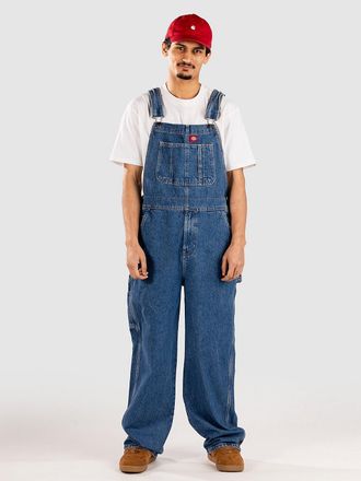 Dickies Loose Denim Bib Jeans bleu