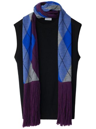 Burberry pull en laine &agrave; design sans manches - Noir