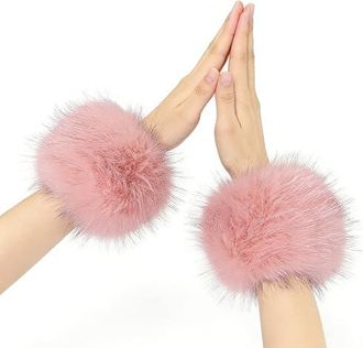 Generico Manchons dhiver pour les poignets dadultes - Bracelet de cheville pour f&ecirc;te de No&euml;l pour et ext&eacute;rieur comme patinage sur glace et ski, rose, Consulte 