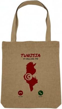 Fabulous Sac Shopping Tote Bag Aspect Lin - Tunisia Is Calling Me Map Flag Travel - Sac de Courses Toile Epaisse 360g Beige Naturel Cabas Port&eacute; Epaule Solide I