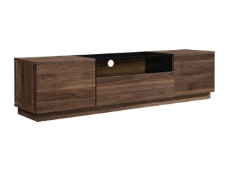 Vente-Unique TV-M&ouml;bel mit 2 T&uuml;ren, 1 Schublade & 1 Nische - Dunkel Nat&uuml;rlich & Schwarz - CEMILINA