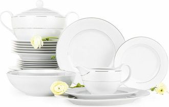 Konsimo Amelia Tafelservice f&uuml;r 6 Personen (25-tlg.) Porzellan, Wei&szlig; - Konsimo