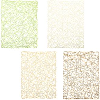 OSALADI 4st&uuml;cke Platzsets aus Papierseil Rustikale Tischdekorationssets Handgewebte Untersetzer zum Schutz von Oberfl&auml;chen Originelle Tischnachl&auml;sse f&uuml;r Zuhau