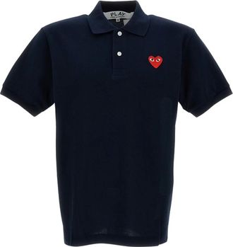 Comme Des Gar&ccedil;ons Homme, Tops, Bleu, Taille: XL Polo With Red Emblem