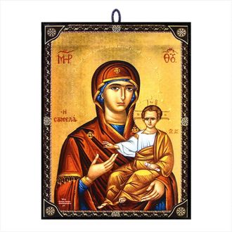 NKlaus Ikone Muttergottes Sumela 9,7x13,5x1,2cm Christliche Ikone orthodox aus Griechenland 60079