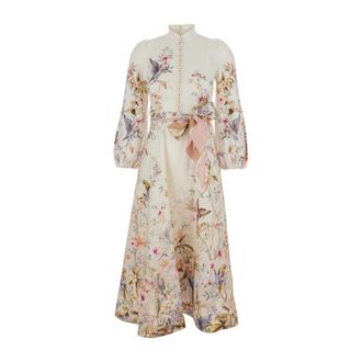 Zimmermann Femme, Robes, Beige, Taille: 38 FR Rebellion Button Midi Dress