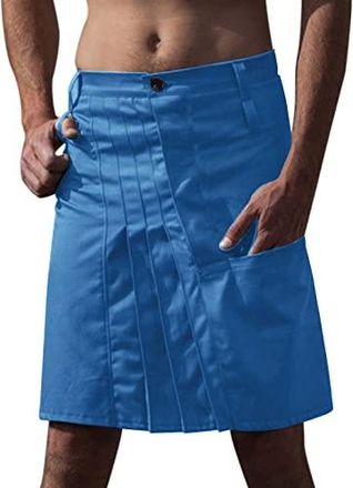 Generic Kilt &eacute;cossais traditionnel Highland pour homme - Jupe tartan pour homme - Taille &eacute;lastique pour homme - Jupe pliss&eacute;e solide - Jupe de cosplay pour l&Eacute;c