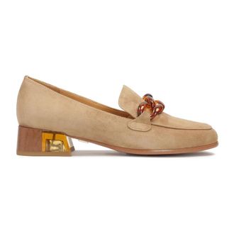 Kazar Beige Halbschuhe mit Kette auf einem originalen Absatz - - Shoes - Damen - Beige - 37 EU