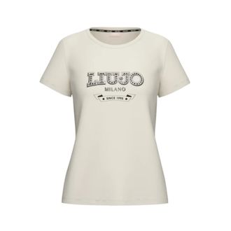 Liu Jo Baumwoll-T-Shirt mit Logo-Applikation - - Tops - Damen - Wei&szlig; - XL
