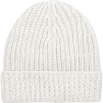 Malo Kaschmir Rippstrick Beanie M&uuml;tze - - Accessories - Herren - Beige - ONE SIZE
