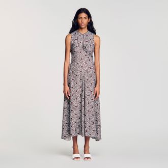 Sandro Robe longue &agrave; imprim&eacute; marguerites