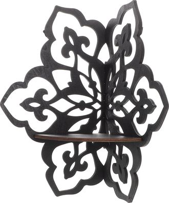 Angoily Eckregal mit Kristallkugel Sockel Schwebendes Wandregal im Vintage Boho Stil Platzsparendes Holzregal f&uuml;r Wohnzimmer Deko