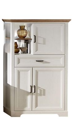 JACK Highboard Anrichte Mehrzweckschrank | Wei&szlig; | Pinie | Artisan Eiche | 3 T&uuml;ren | 1 Schublade