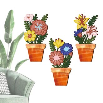 Generic Wandkunst, Blumenvase, h&auml;ngende Dekoration f&uuml;r den Innenbereich, Wandkunst aus Holz, f&uuml;r Wohnzimmer, Esszimmer, Schlafzimmer, Bad, Caf&eacute;, Schlafzimmer,