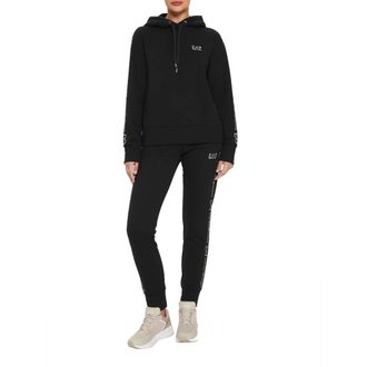 Emporio Armani Emporio Armani Ea7, Femme, Sport, Noir, Taille: 46 FR Combinaison Sportive Noire &agrave; Capuche