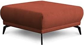 Cavadore Hocker Cooper / Polsterhocker mit schwarzen Metallfüßen und feinem Cord-Bezug, als Beistellhocker oder Sitzhocker / 89 x 43 x 89 / Cord, Kupfer