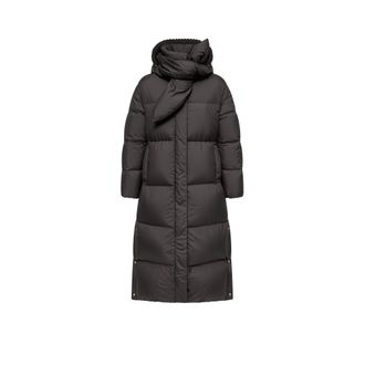 Moncler Moncler Ornement Hooded Long Down Jacket, Women, Black, Size: 00