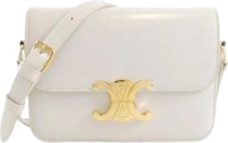 Celine Sac bandouli&egrave;re Teen Triomphe en cuir pr&eacute;-achet&eacute; - Femme - Pre-owned - Blanc - Taille: ONE Size