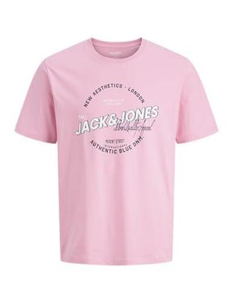 Jack & Jones Jjelogo SS Ss26 Sn T-Shirt &agrave; col Rond &agrave; 2 col, Prism Rose., L