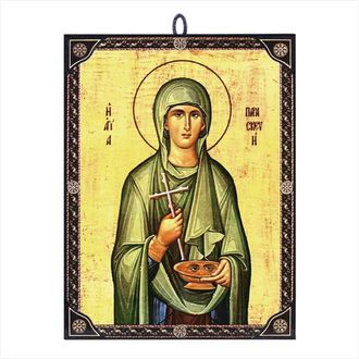 NKlaus Ikone Heiliger Paraskeva 9,7x13,5x1,2cm Christliche Ikone orthodox aus Griechenland 60144