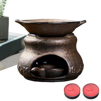 Generic Aromatherapie-Herd, sicherer dekorativer Diffusor mit 2 Kerzen, Heizung, f&uuml;r Yoga, B&uuml;ro, Zuhause, Schlafzimmer, Meditation