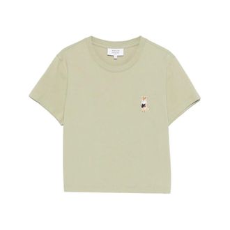 Maison Kitsun&eacute; Femme, Tops, Vert, Taille: 42 FR Dressed Fox Baby Tee-Shirt