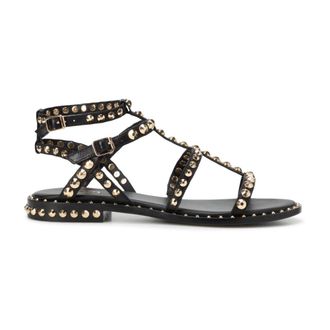 Ash Nieten Leder Flache Sandalen - - Shoes - Damen - Schwarzk - 37 EU