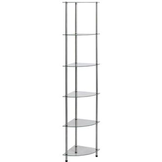 Les Tendances Étagère à 6 niveaux Transparent 30x30x160 Verre trempé