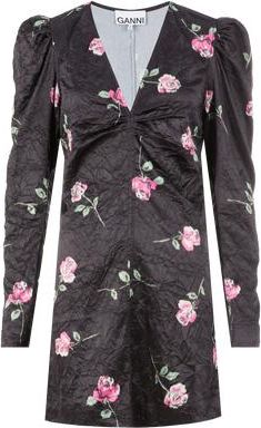 Ganni Robe en satin froiss&eacute;